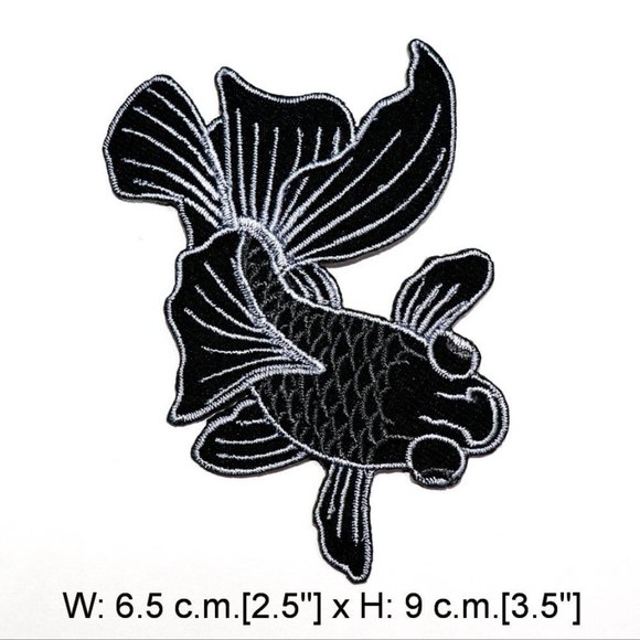 Accessories | Koi Fish Patch Iron On Fishes Black Animal Diy Sea | Poshmark